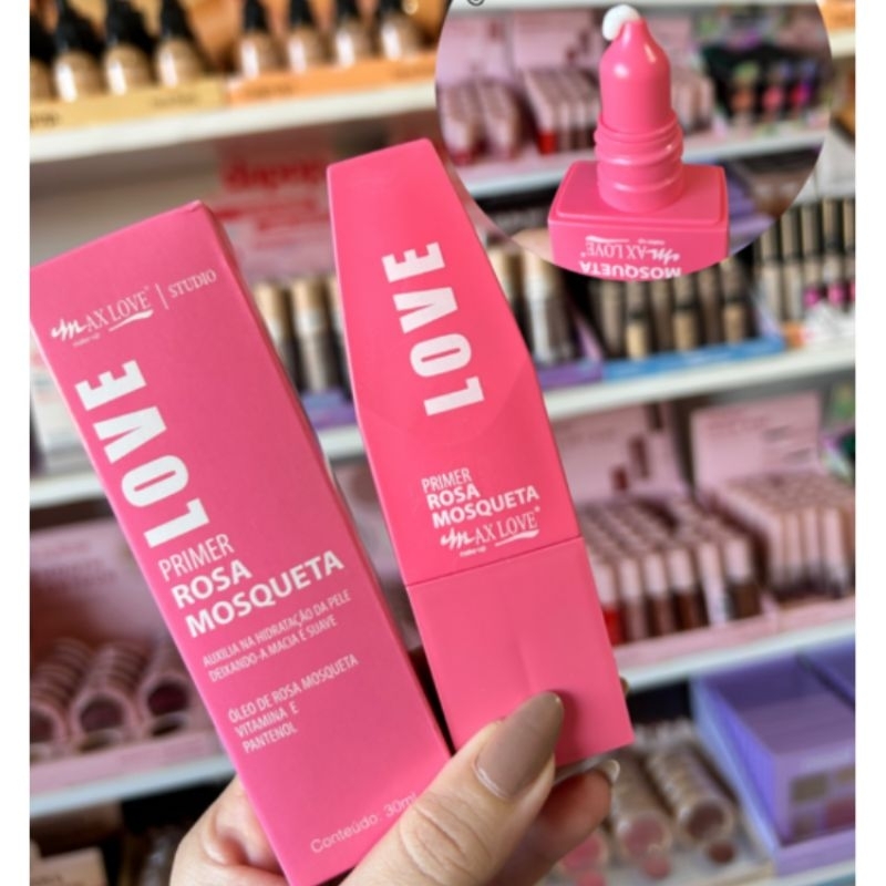 Primer Rosa Mosqueta com Vitamina E e Pantenol - Max Love | Shopee Brasil