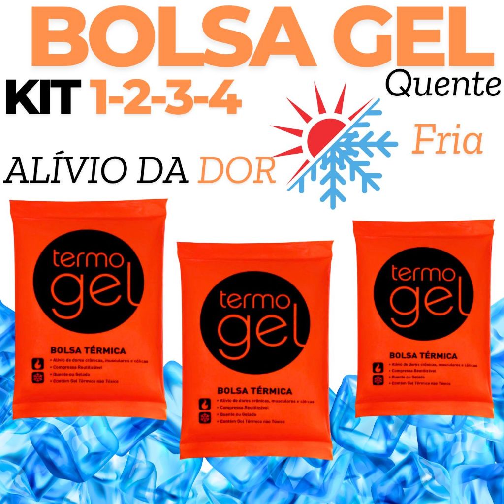 3 Unid Bolsa Gel 350 ml Para Compressa Gelo Quente Fria Dores Coluna ...