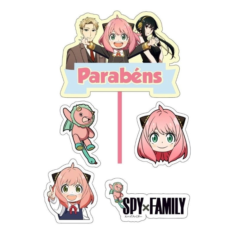 Topo de bolo anime Spy Family Anya - Topper Personalizado | Shopee Brasil