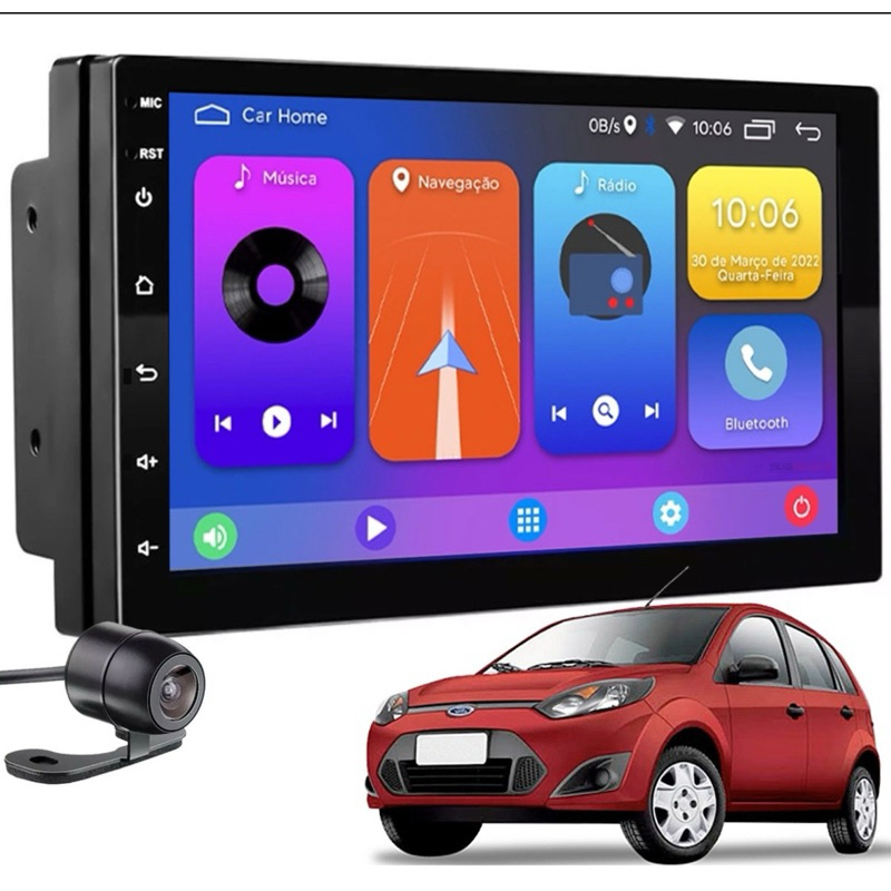 Kit Central Multimidia Ford Fiesta Ecosport 2003 até 2014 Android Auto CarPlay GPS Integrado ...