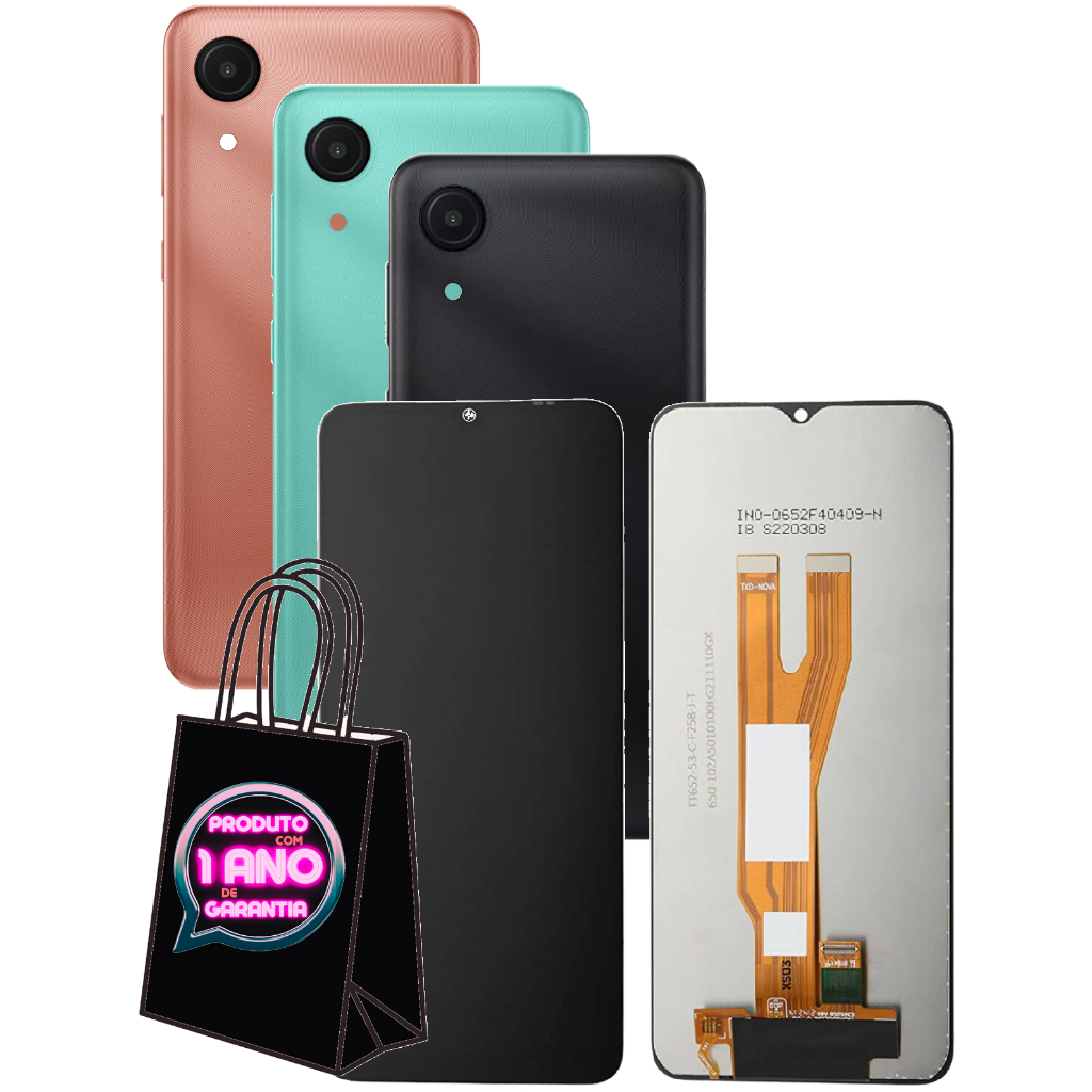 Tela Frontal Compatível Galaxy A03 Core A032m Touch Display Oled + Tampa Com Lente da Câmera ...