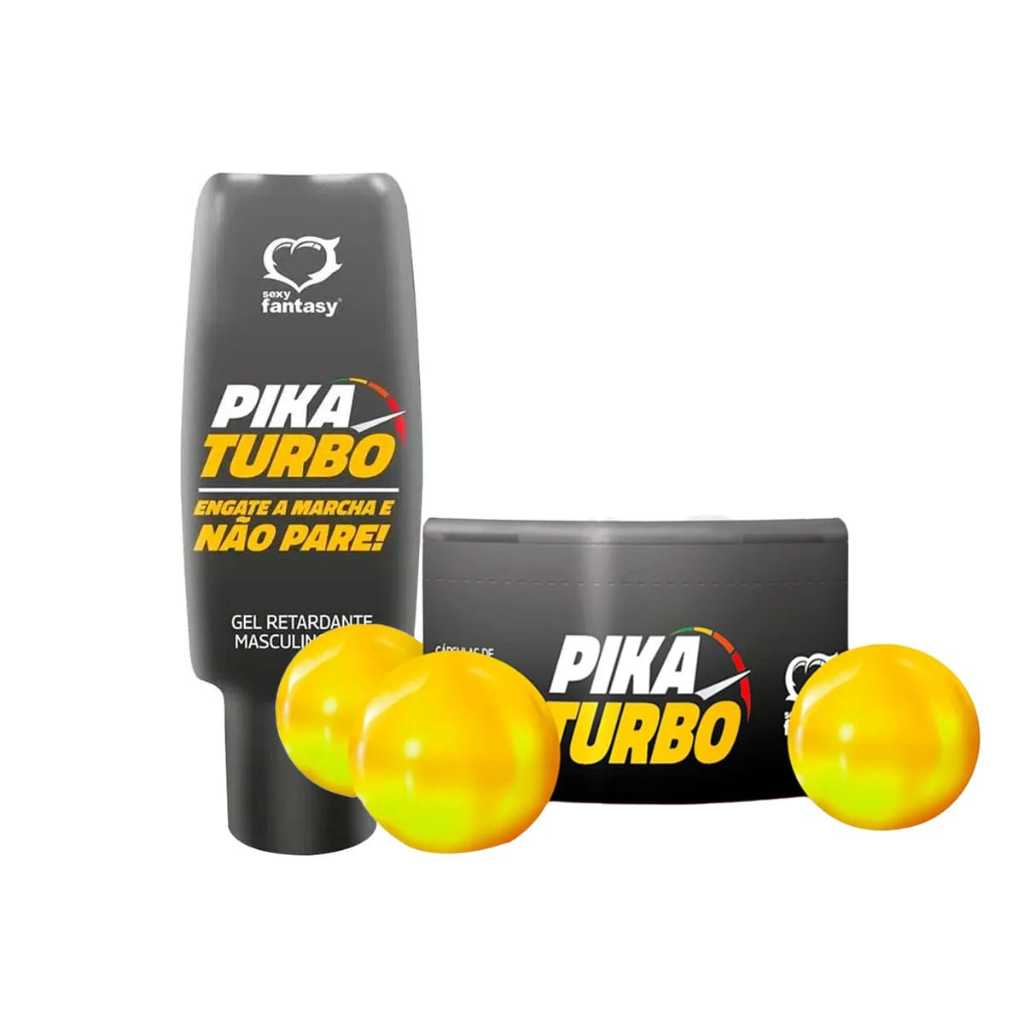 Kit Pika Turbo Gel Lubrificante Retardante de Ejaculação + Bolinhas ...