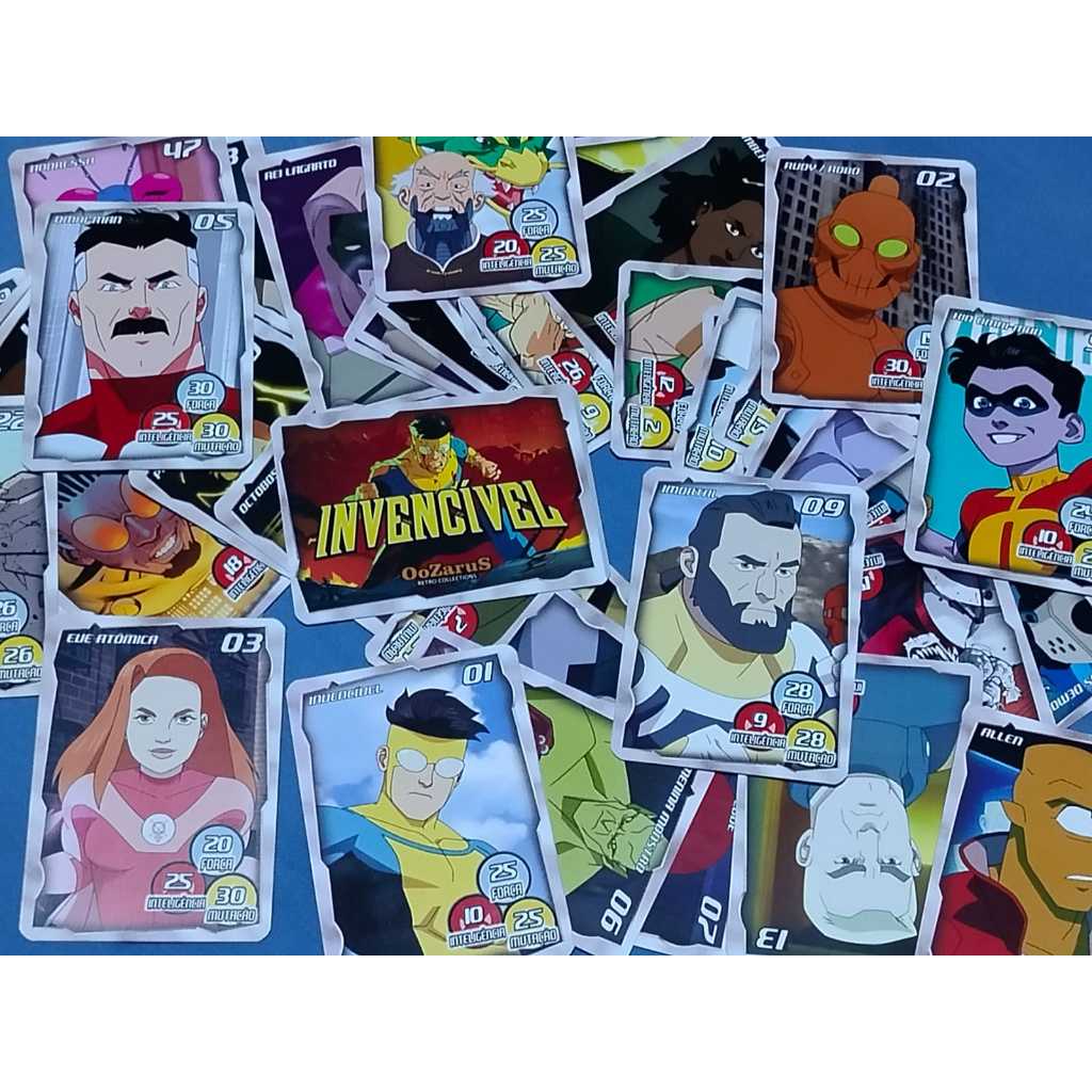 Cards INVENCÍVEL coleção completa invincible cartas de poder e trunfo ...