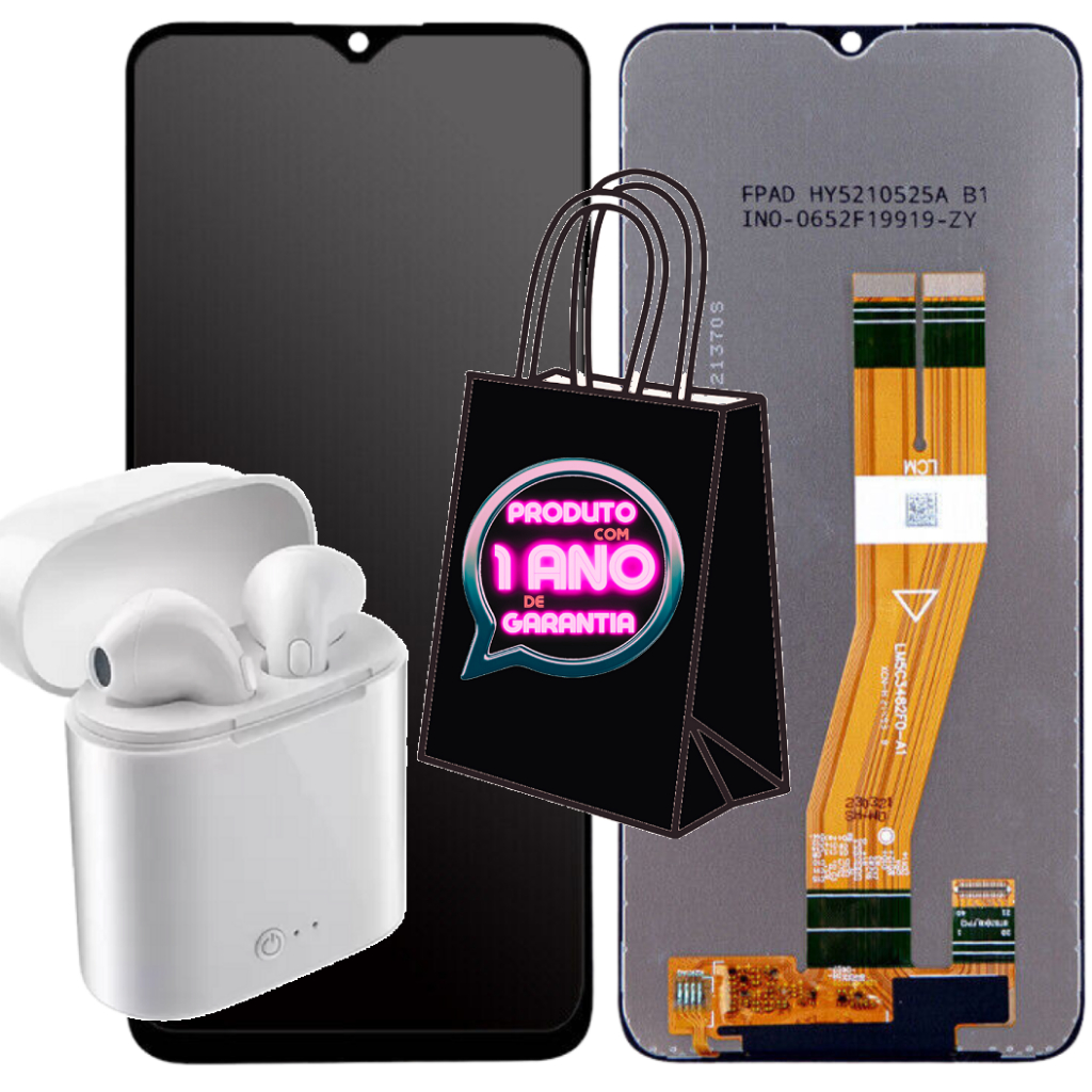 Tela Frontal Compatível Galaxy A03s A037m Touch + Display Lcd + Oled Full Hd + Ganhe Fone ...