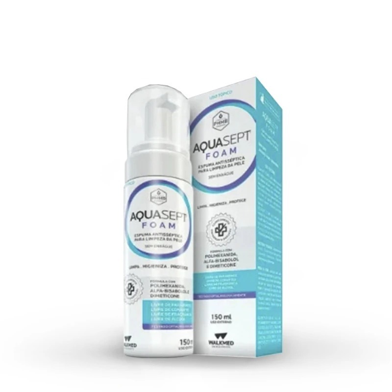 Aquasept Foam Espuma Antisséptica e Dermoprotetora - 150 ml - Walkmed ...