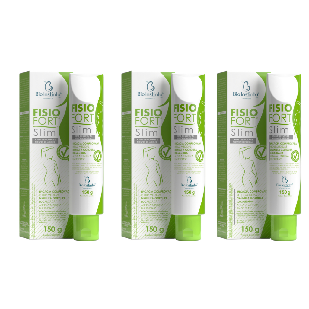 KIT 3 Creme Redutor de Medidas FisioFort Slim – Modela e Tonifica Seu ...