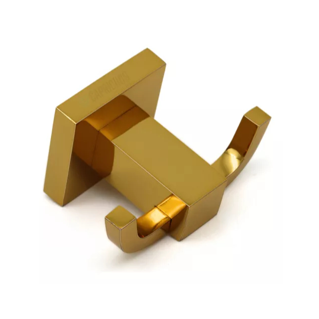 Cabide Gancho Duplo Dourado fosco Metal Pesado Para Banheiros | Shopee ...