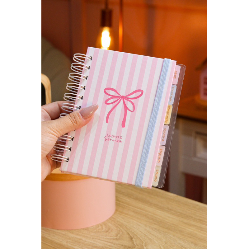 Mini Caderno A6 Com Capa Personalizada - Logins e Senhas, Organização ...