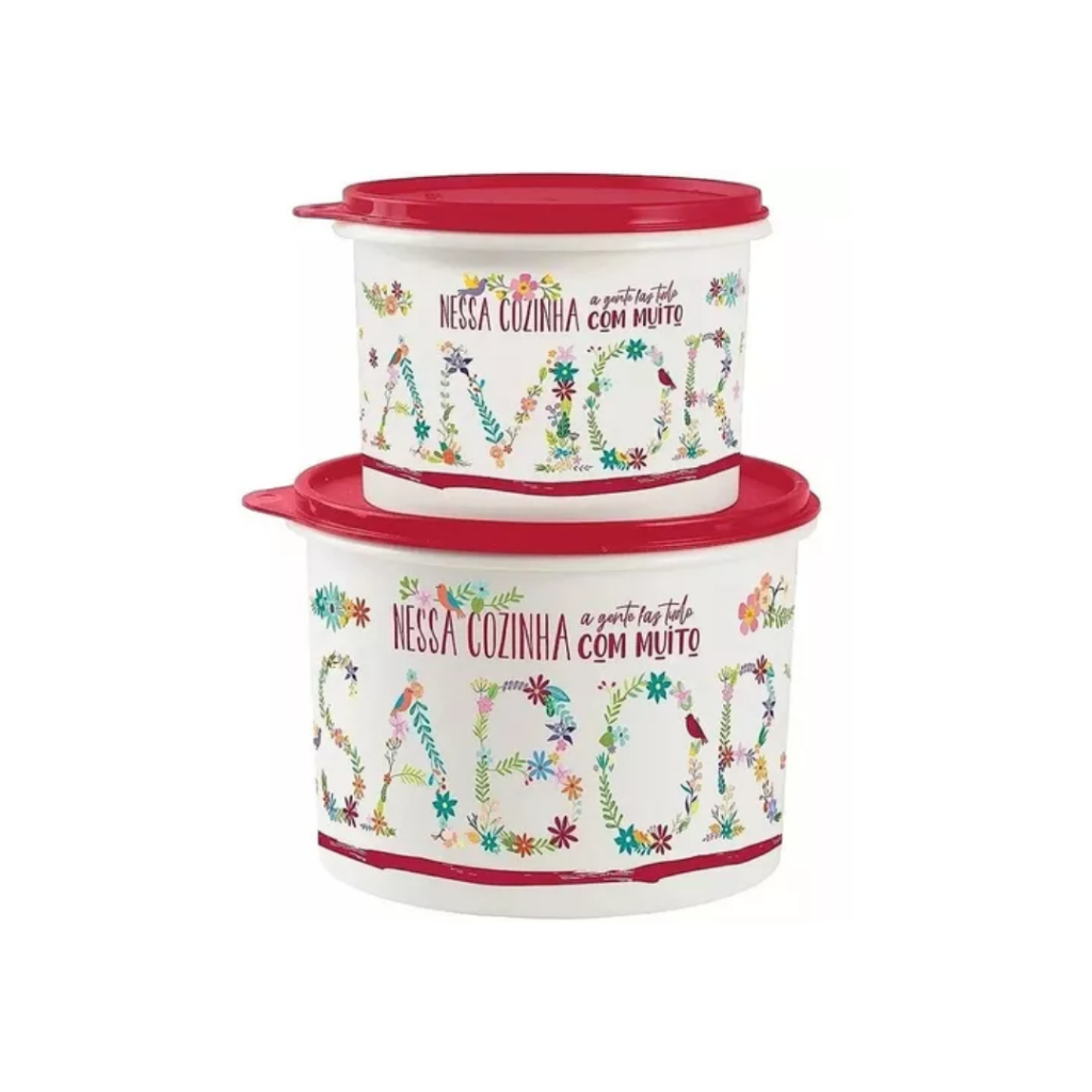 Tupperware Tupper Caixa Amor e Sabor 1,1L 2,4L | Shopee Brasil