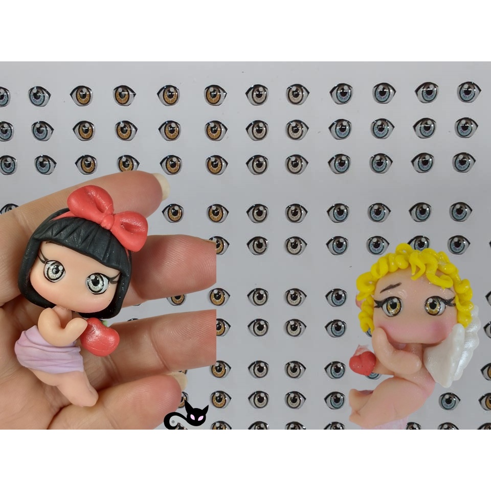 Olhos Adesivos Resinados - Kit com 02 Cartela Inteiras Rewf. 380a Tam ...