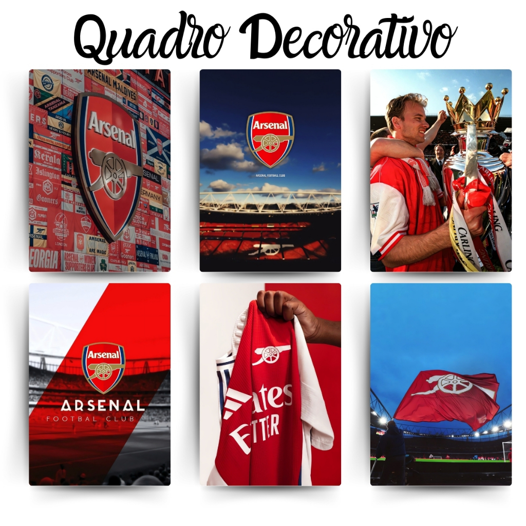 Placa Quadro Decorativo Arsenal Futebol Decoração Quarto Sala Time do ...