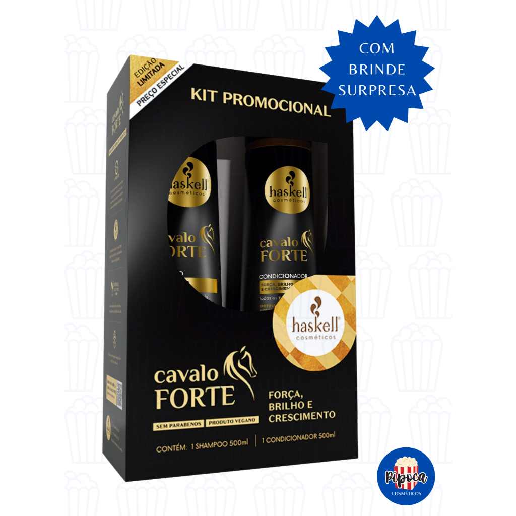 HASKELL KIT PROMOPACK CAVALO FORTE - SHAMPOO E CONDICIONADOR 500ML | Shopee Brasil