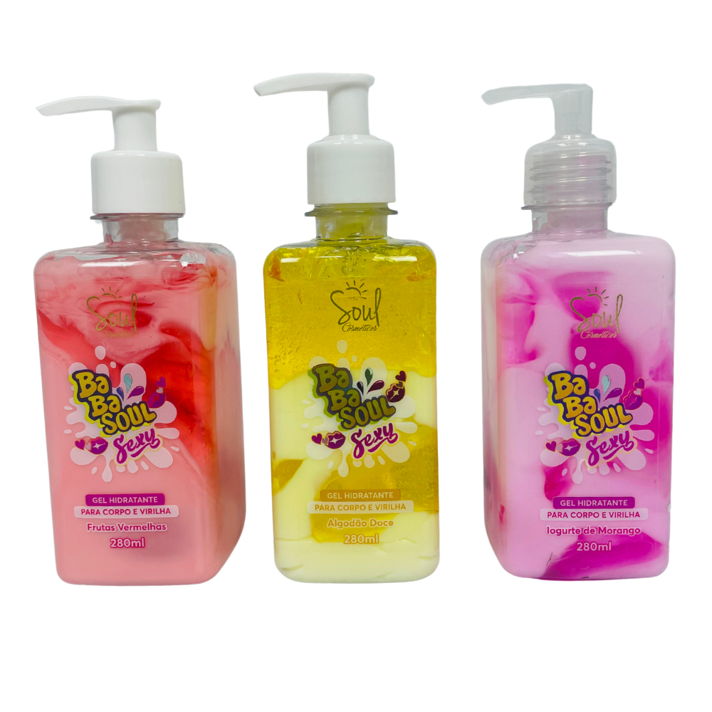 Kit 3 Gel Hidratante Corporal Virilha Beijável Babasoul Soul Cosméticos ...