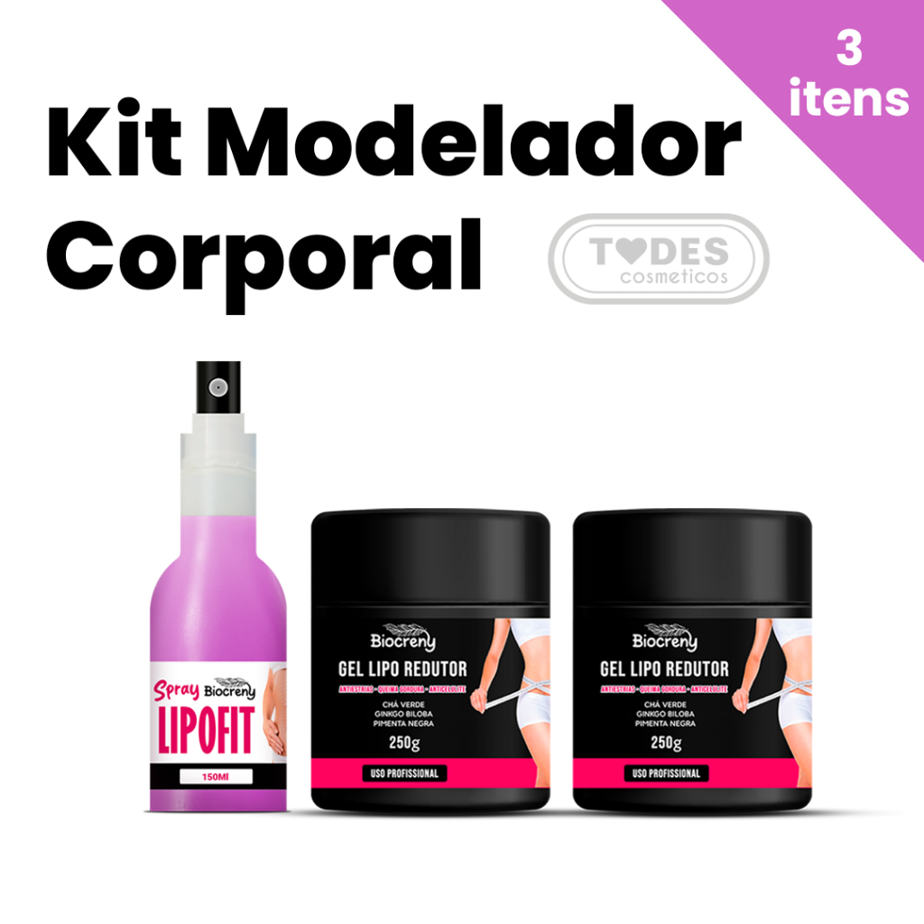 Kit Spray Lipofit e 2 Gel Lipo Redutor: Creme Massageador Combate ...