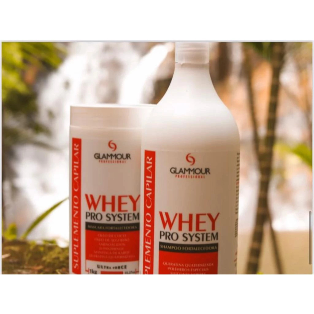 Kit Whey Pro System - Shampoo e Máscara - Glammour - 500ml | Shopee Brasil