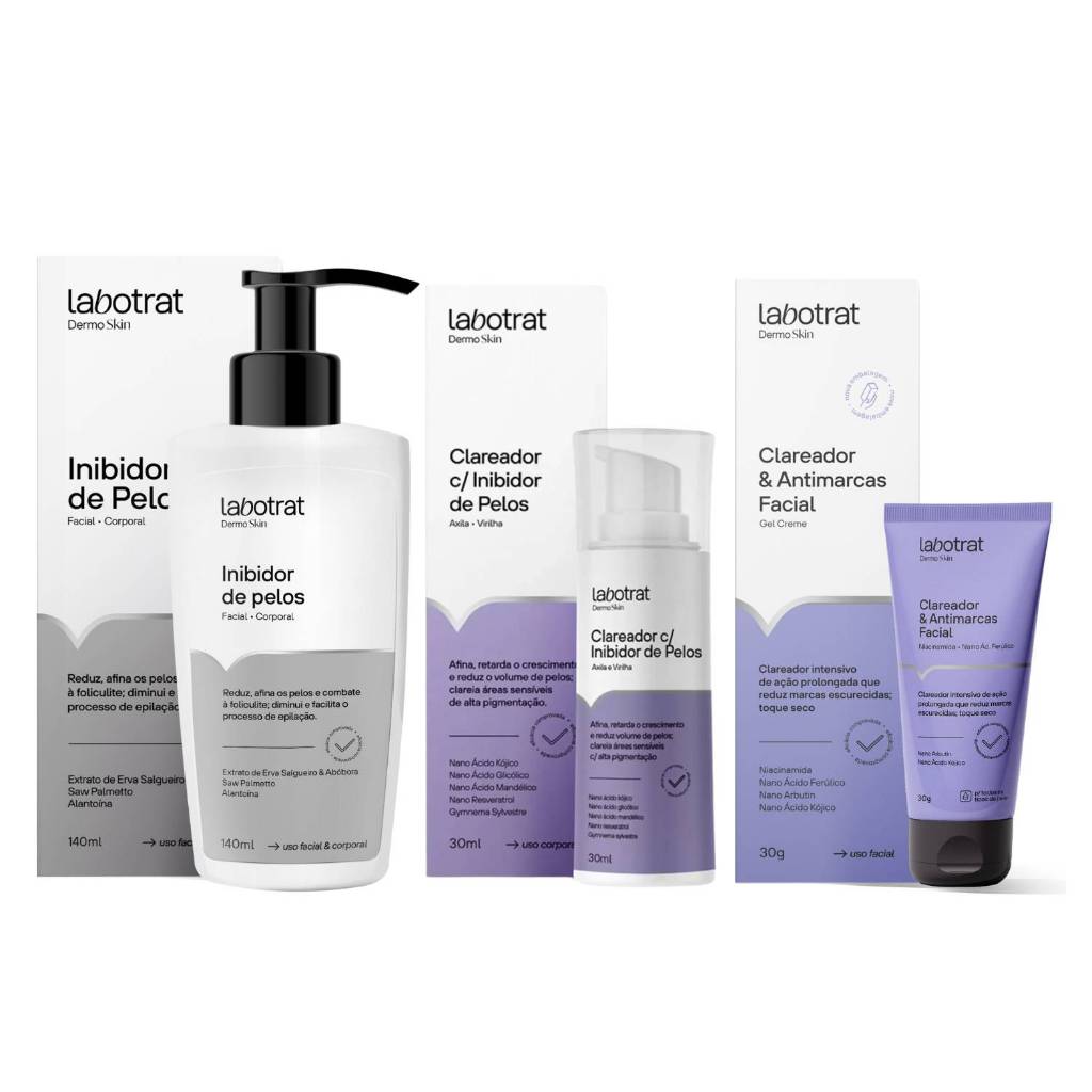 Kit Trio Clareador E Inibidor De Pelos Dermo Skin Labotrat | Shopee Brasil