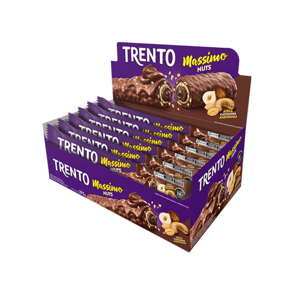 PROMOÇÃO Trento Chocolate Massimo Nuts ao Leite 375g - Peccin VALIDADE ...