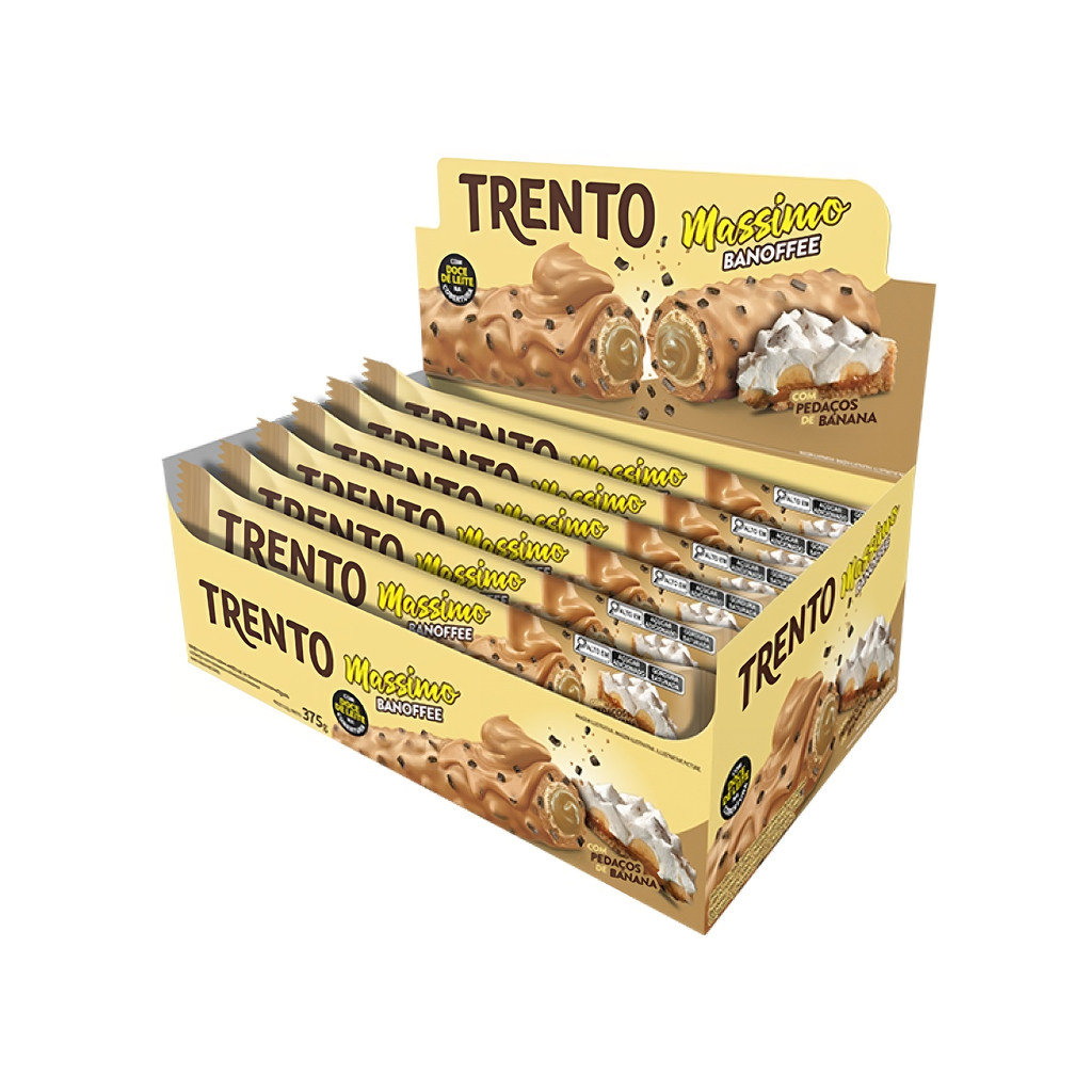 Trento Chocolate Massimo Banoffee 375g c/15x25g cada - Peccin (11013) | Shopee Brasil