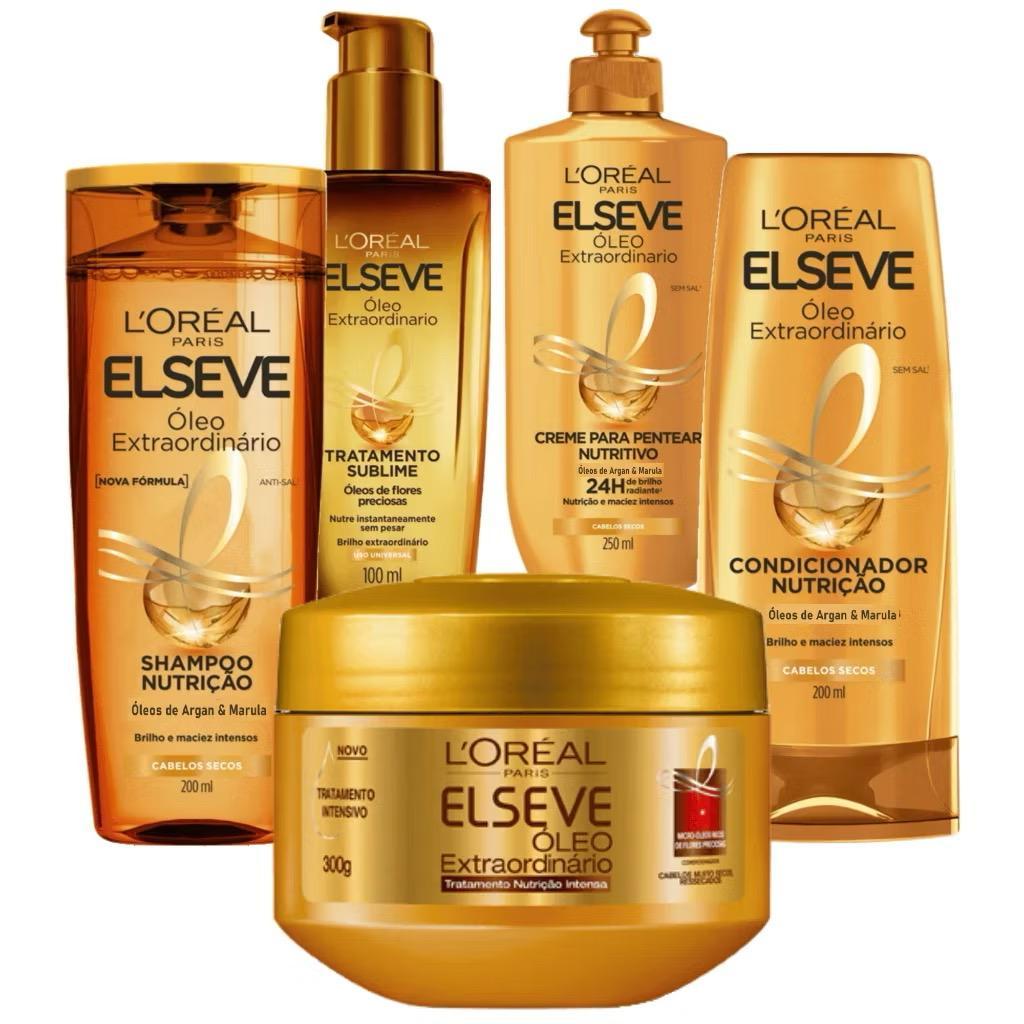 Kit 5 produtos Shampoo Condicionador 200ml + Óleo Extraordinário ...