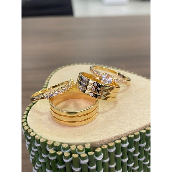 Par de Alianças 6mm de Noivado Casamento em Moeda Antiga 3 Anos De ...