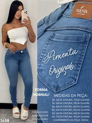 Calça Jeans Feminina Sal e Pimenta Pimenta Original com Lycra Cintura ...