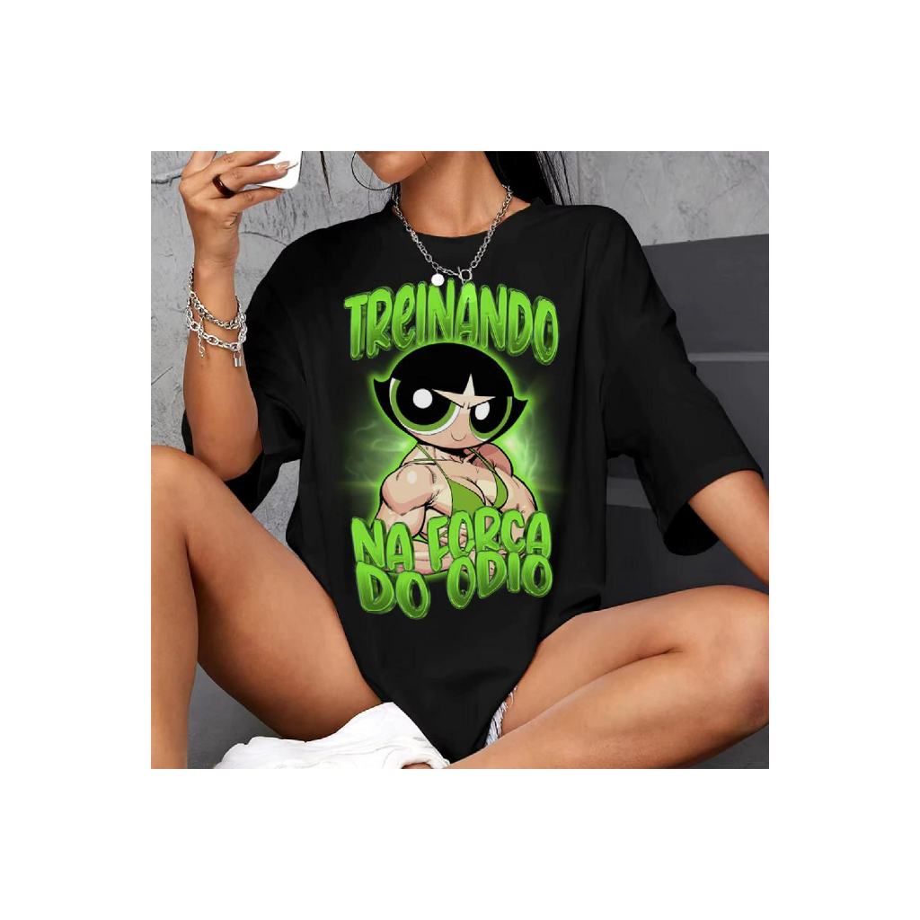 Camiseta Treino Feminina Docinho Oversized Roupas de Academia Look de ...