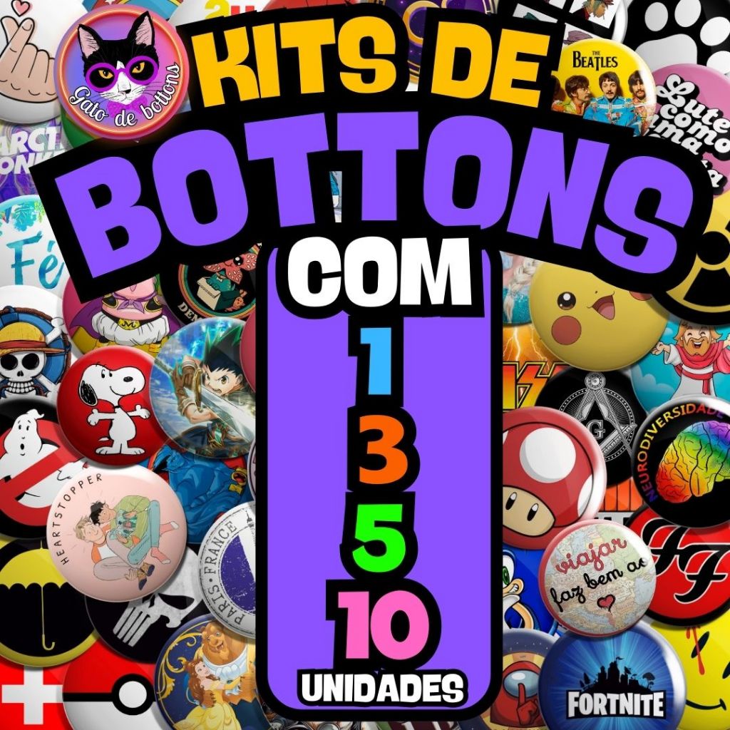 KIT DE BOTTONS PERSONALIZADOS – 1/3/5/10 Unidades | +5000 Designs ...