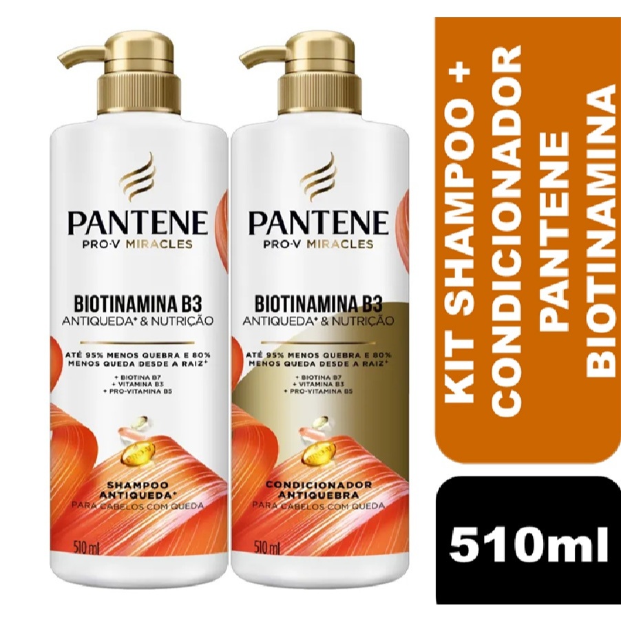 Kit Shampoo e Condicionador Pantene Pro-V Miracles Biotinamina B3 510ml | Shopee Brasil
