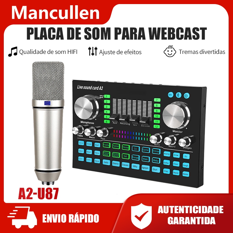 Conjunto de placa de som Mancullen Bluetooth Live com microfone ...