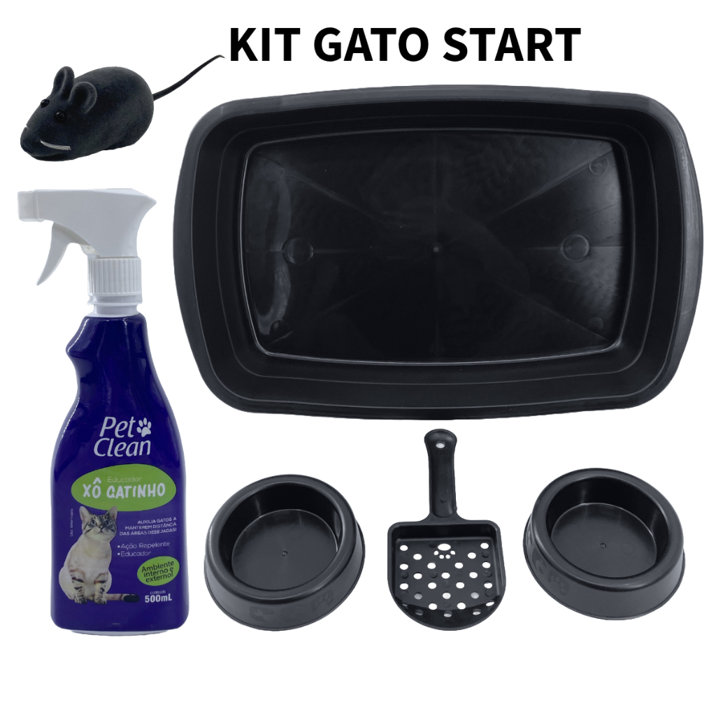 Kit Gato Caixa De Areia Educador PetClean Ratinho Brinquedo Start ...