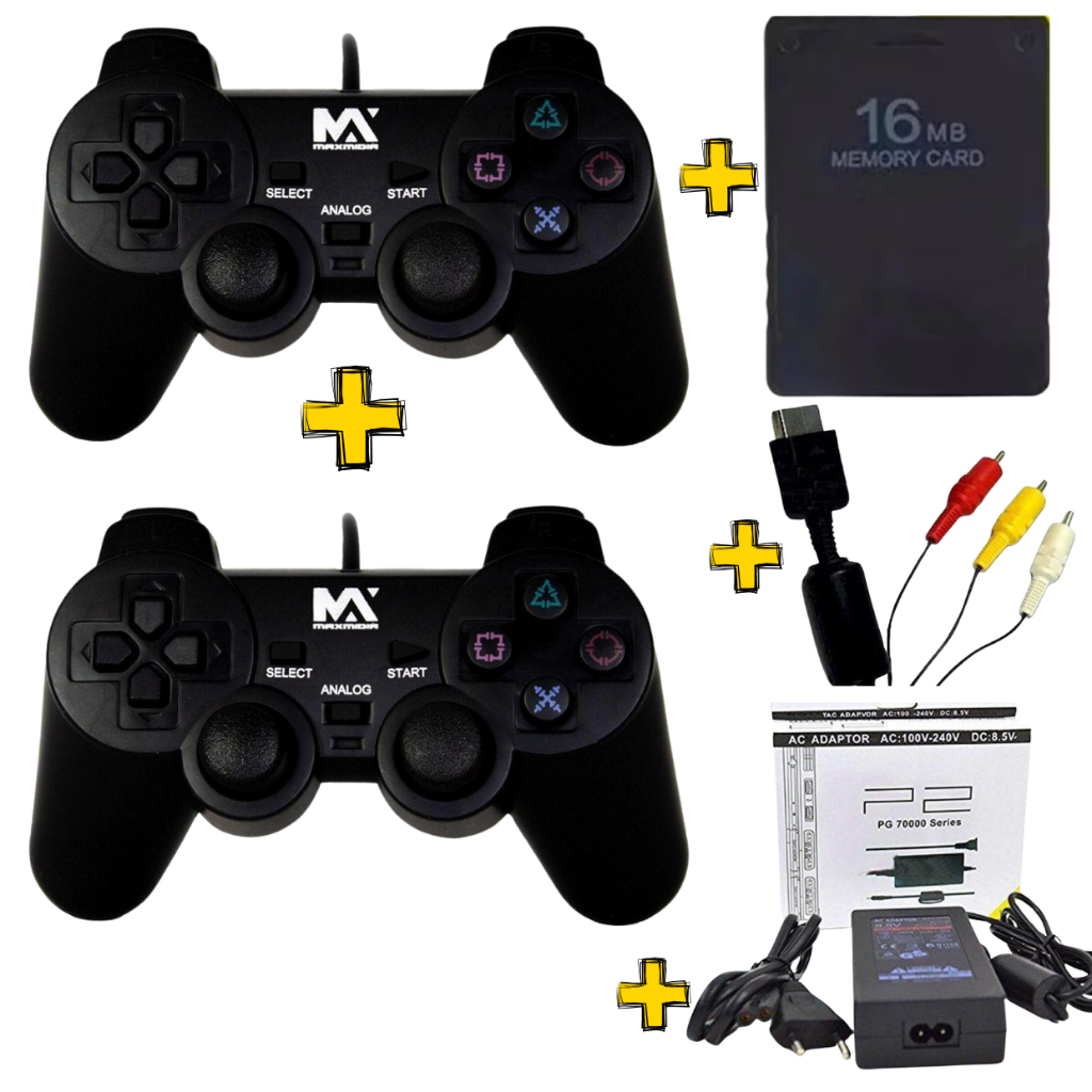 Acessorios PS2 e PS1 - Controles Cabo AV Fonte - Reviva seu Playstation ...