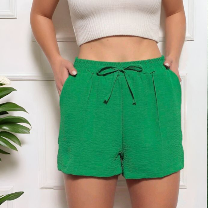 Short bermuda Feminino Tecido Duna - Cós de Elástico e Laço – Conforto ...