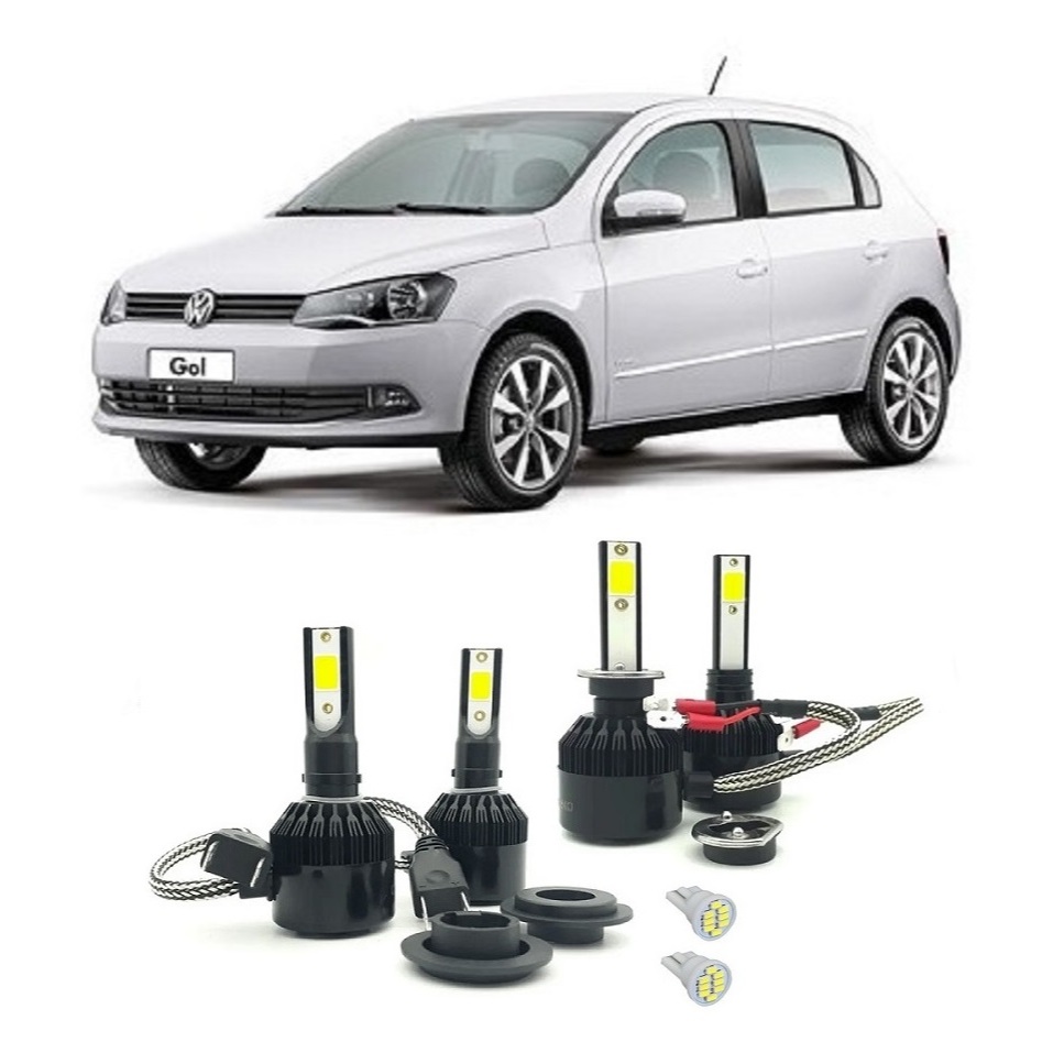 Kit Lampadas Super Led para Farol Alto E Baixo 6000k para Volkswagen ...