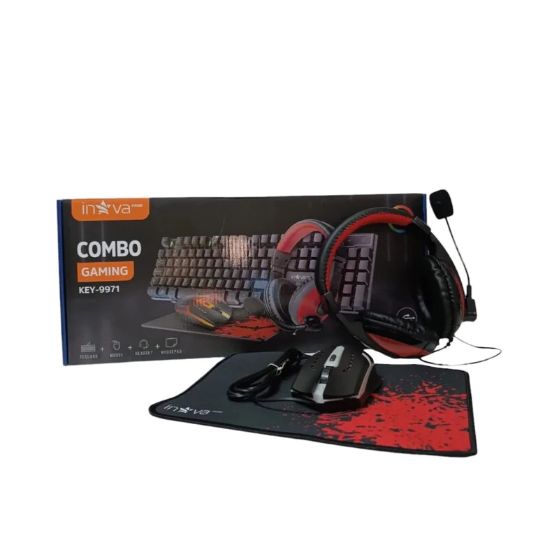 Kit Combo Gamer Gaming Teclado/Mouse/MousePad/Headset Inova KEY-9971 | Shopee Brasil