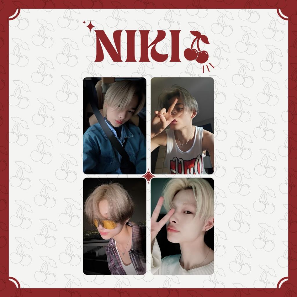 NIKI - Set 4 Photocards Fanmade Frente e Verso | Shopee Brasil