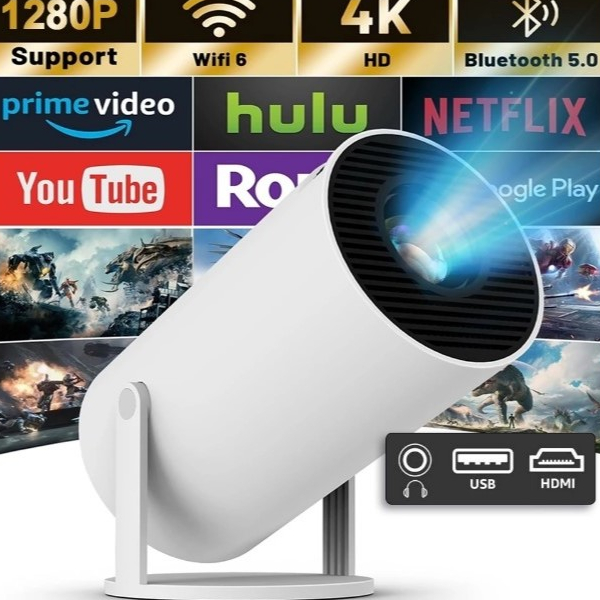 Projetor 4K HD 150 Polegadas Celular, Tv B0x, Xbox, PS, Pc, Wifi e ...