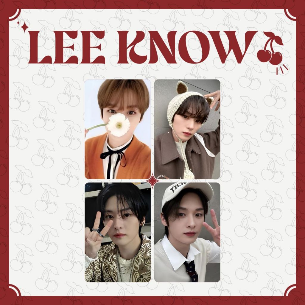 LEE KNOW - Set 4 Photocards Fanmade Frente e Verso | Shopee Brasil