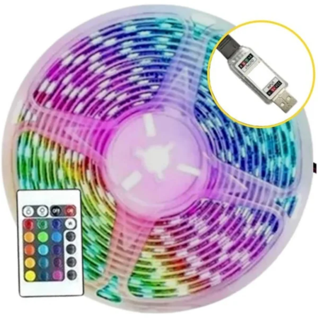 Fita Led Rgb 16 Cores 5m Bluetooth Colorida Luckfoyu | Shopee Brasil