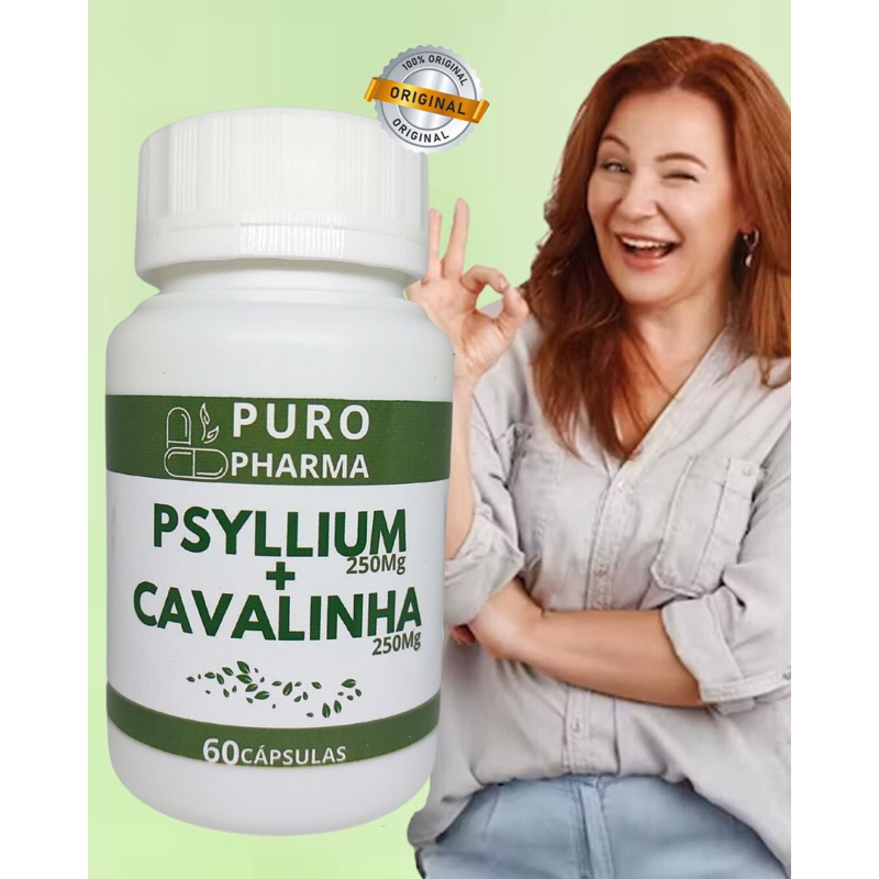 2x Psyllium com Cavalinha | Fibra Alimentar Puro Natural 60 Cápsulas 500 Mg | Shopee Brasil