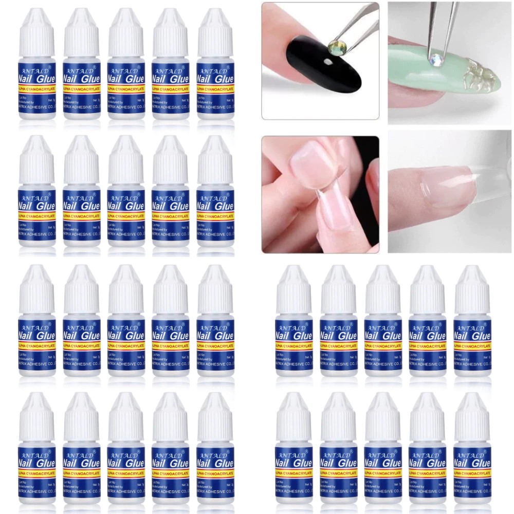Kit 30 Pçs Colas de Unha Postiças Tips Gel Fibra E Porcelana Nail Glue ...