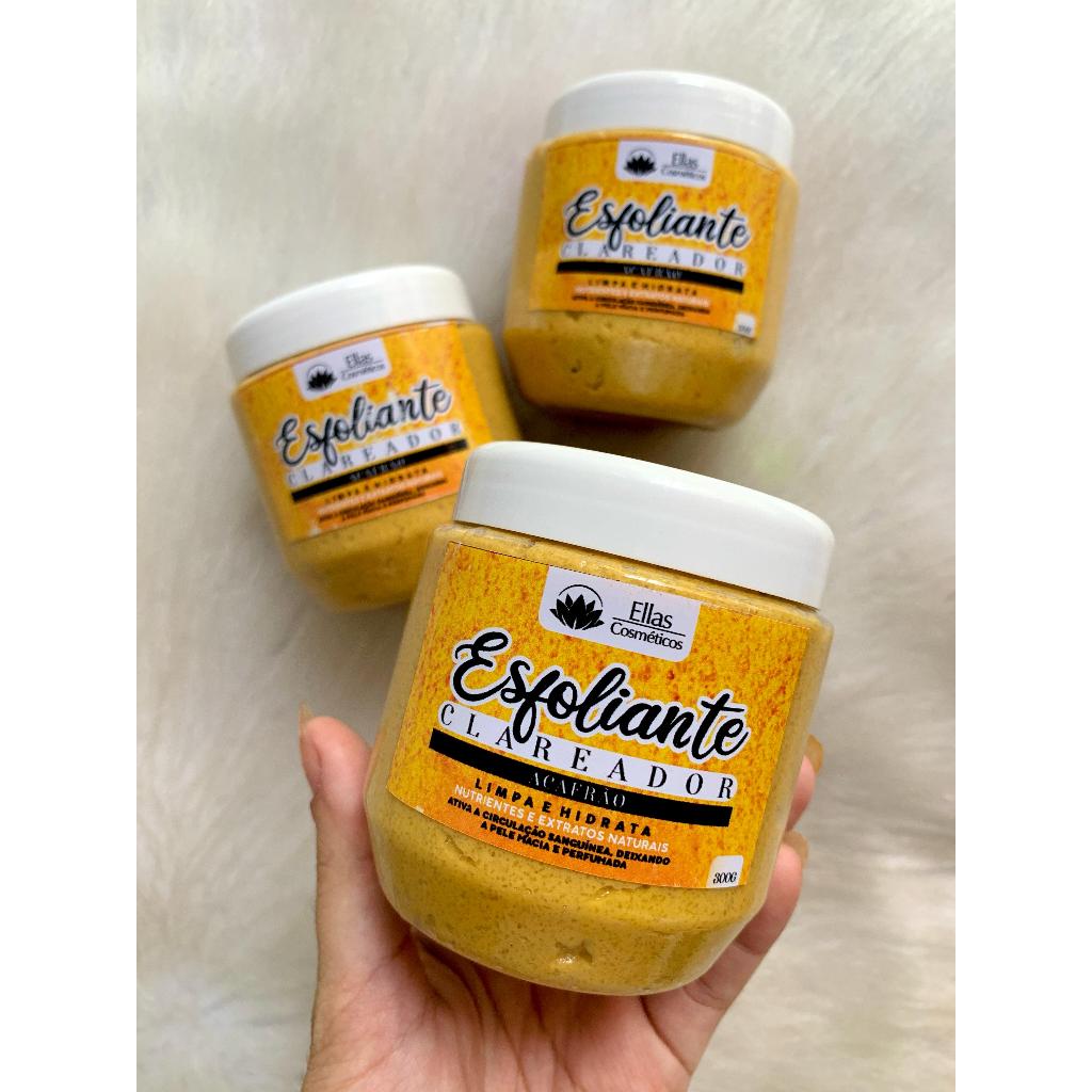 Esfoliante Pote Clareador 280g Ellas Cosméticos - AÇAFRÃO | Shopee Brasil