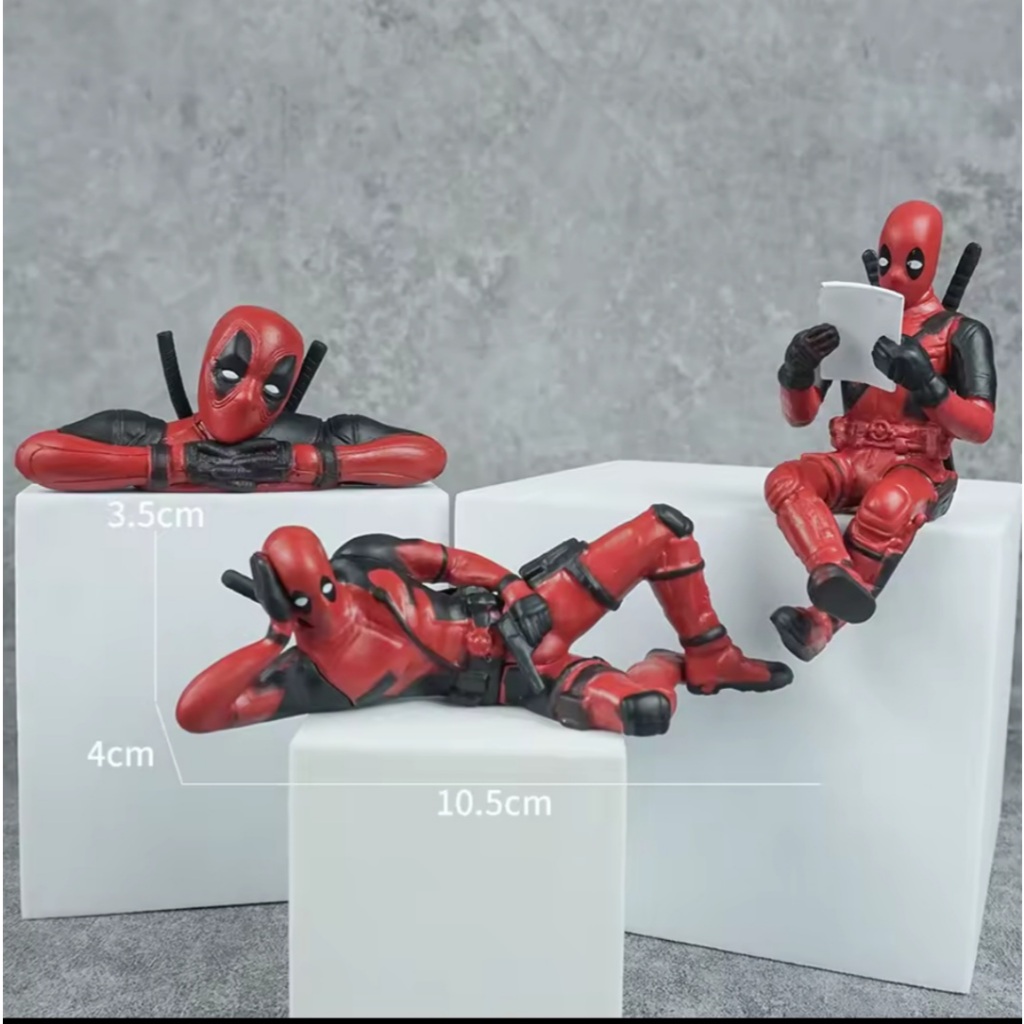 Kit 6 Bonecos Deadpool - Figuras Colecionáveis em Poses Divertidas Carro Quarto Gamer Setup ...