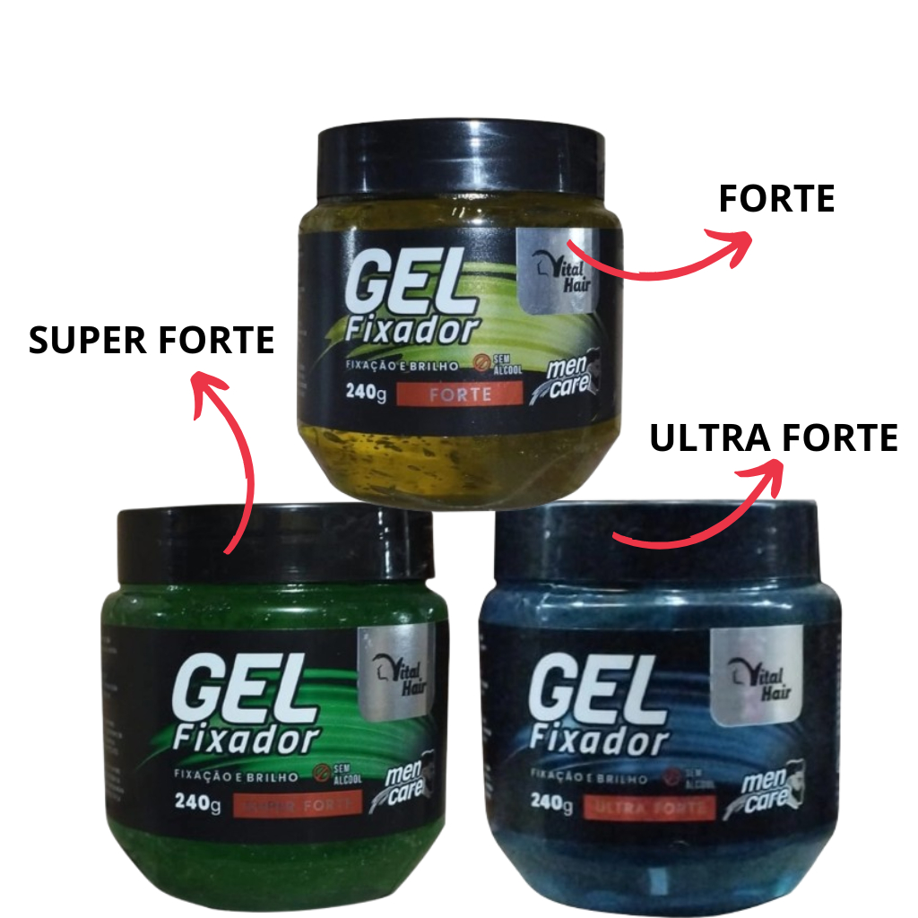 Kit de Gel Fixador Vital Hair - Fixação e Estilo para Seu Cabelo Homem ...