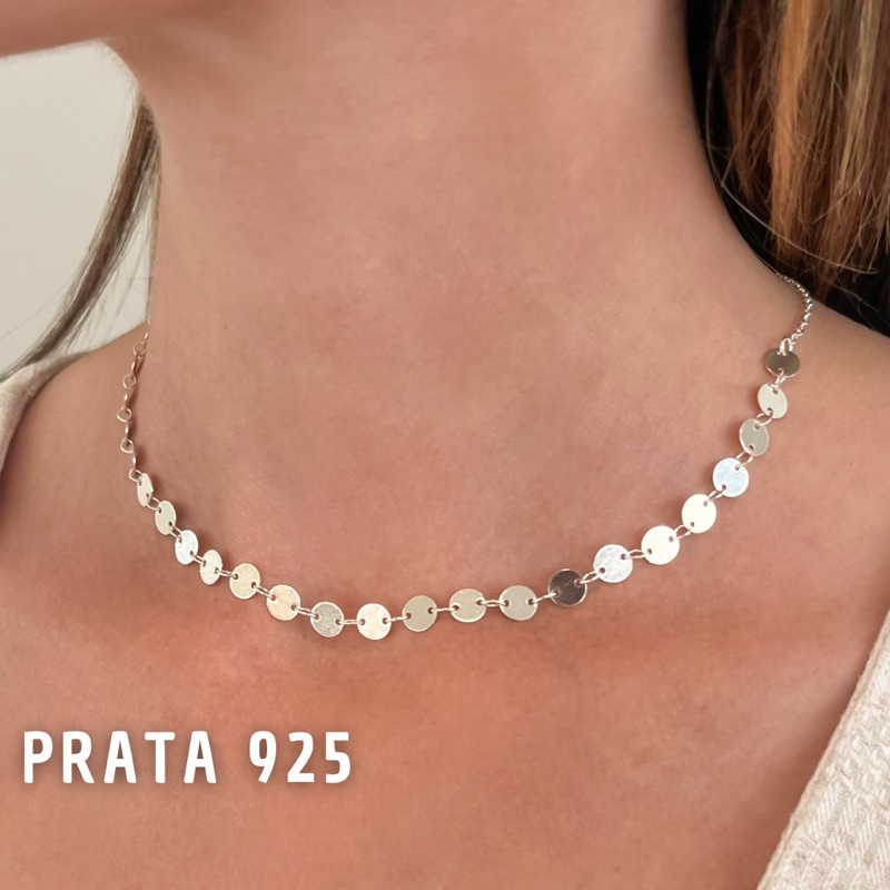 Colar bolinhas banhado prata 925 com garantia colar prata 925 delicado ...