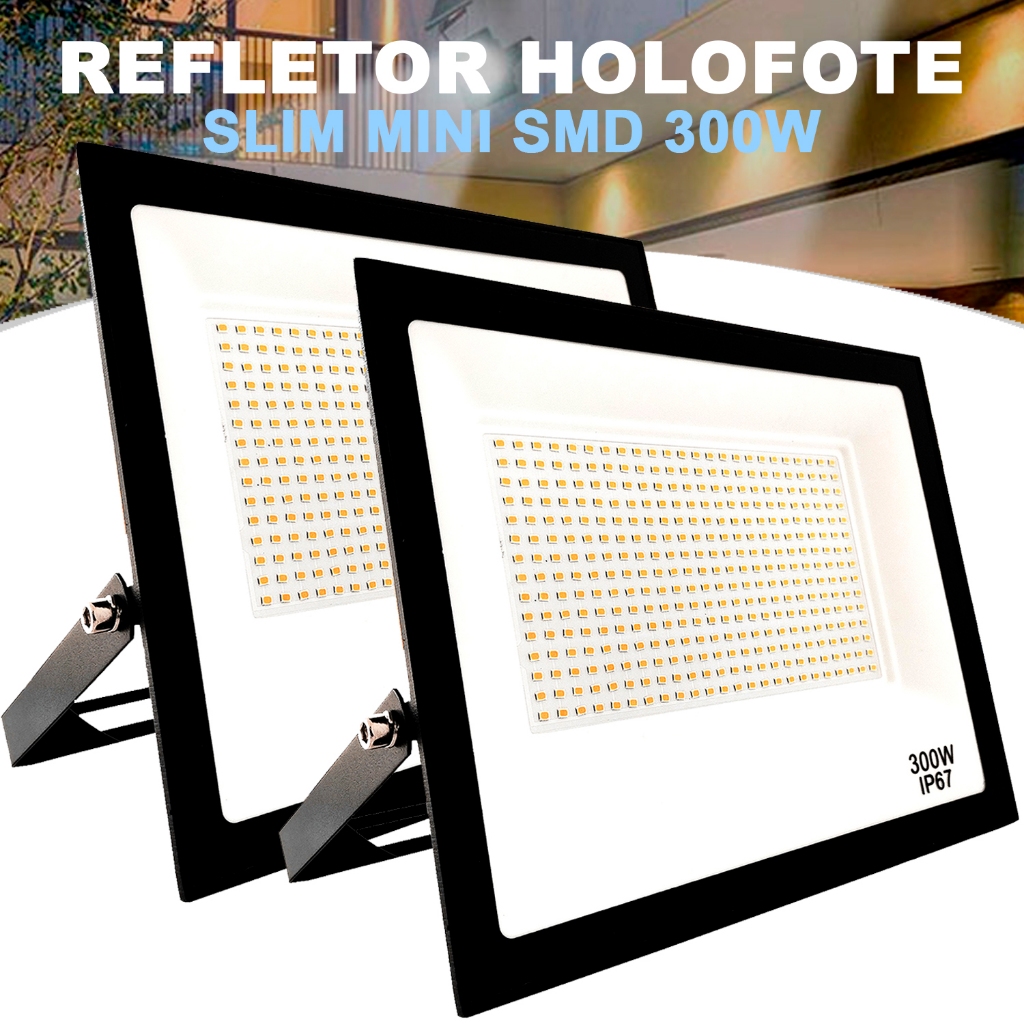 Kit 2 Refletor Led 300w Holofote Bivolt Prova D'água Ip67 6500k | Shopee Brasil