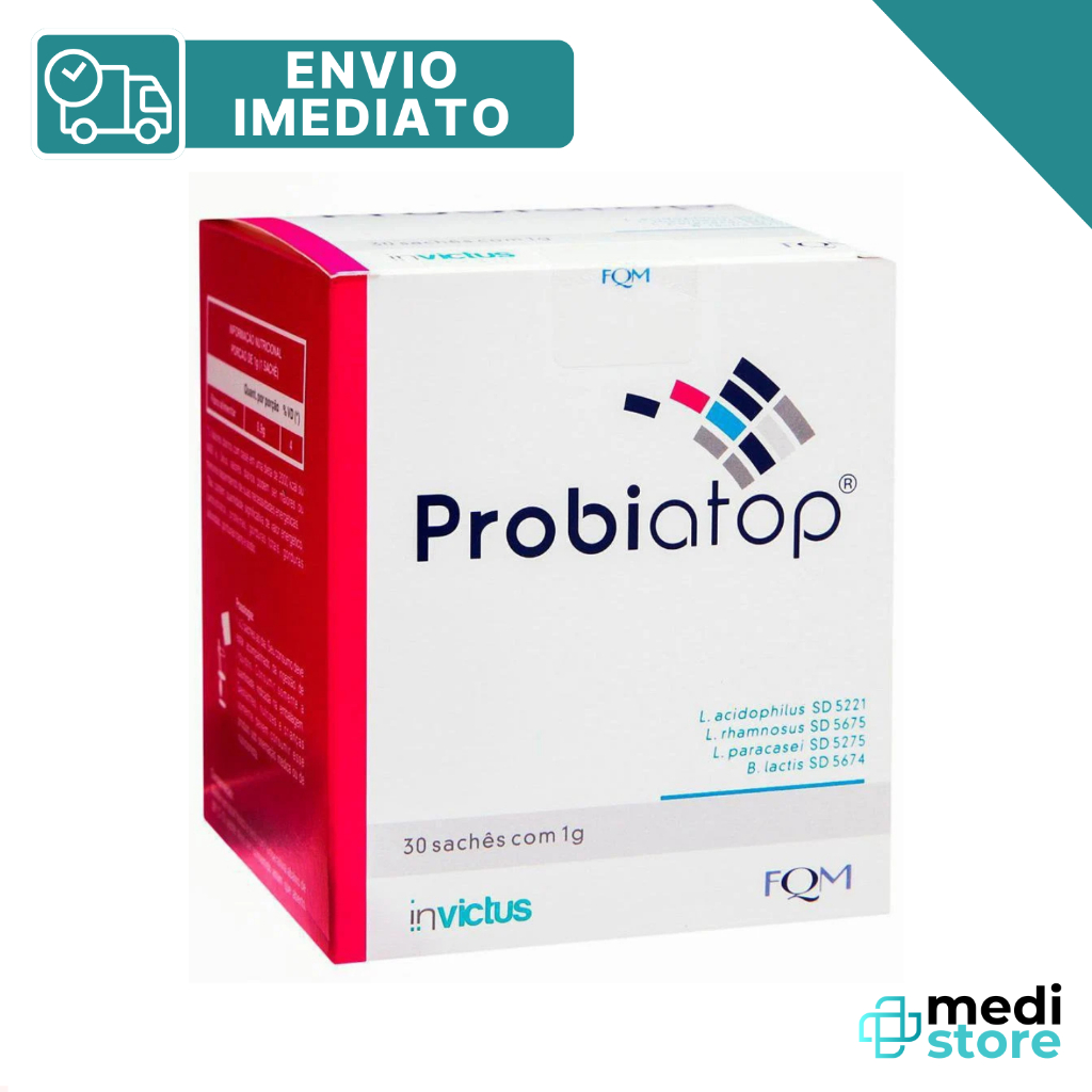 Probióticos Probiatop Equilibrio Intestinal - 30 Sachês de 1g - Envio ...