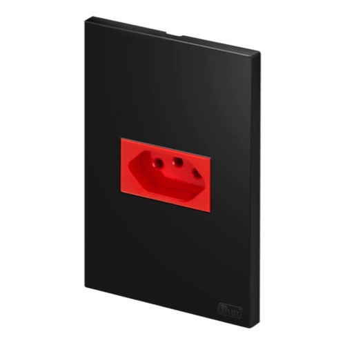 Monte seu kit Tomada 10a, 20a, Interruptor, RJ45, tomada vermelha, tomada dupla Preto Fosco ...