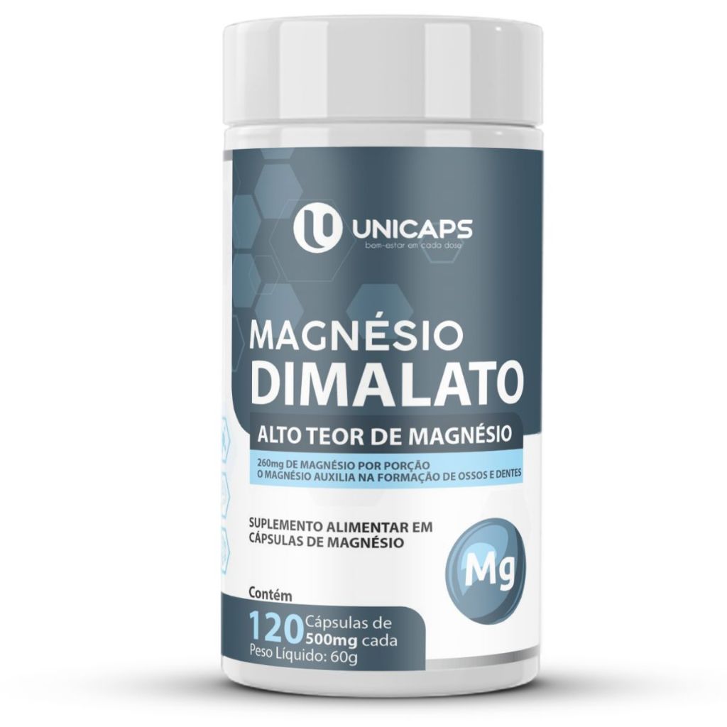 Magnésio Dimalato 500mg 120 Cápsulas Original e Pronta Entrega - Unicaps | Shopee Brasil