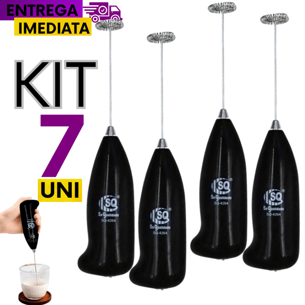 Conjunto Jogo Kit 7 Unidades Mixer Elétrico Inox Misturador Shake ...