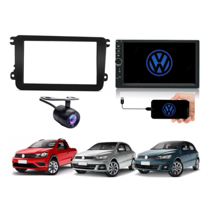 Central Multimidia Mp5 Gol Saveiro Amarok G7 G8 2 Din + Cam | Shopee Brasil